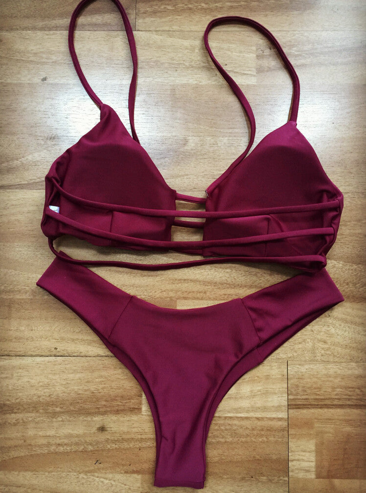 Sexy solid color bikini swimsuit – Shodg